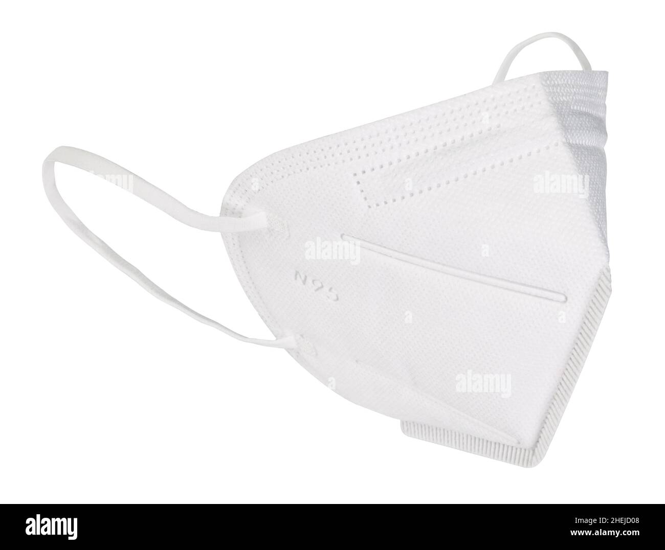 White five layer respirator mask N95 isolated over white Stock Photo ...