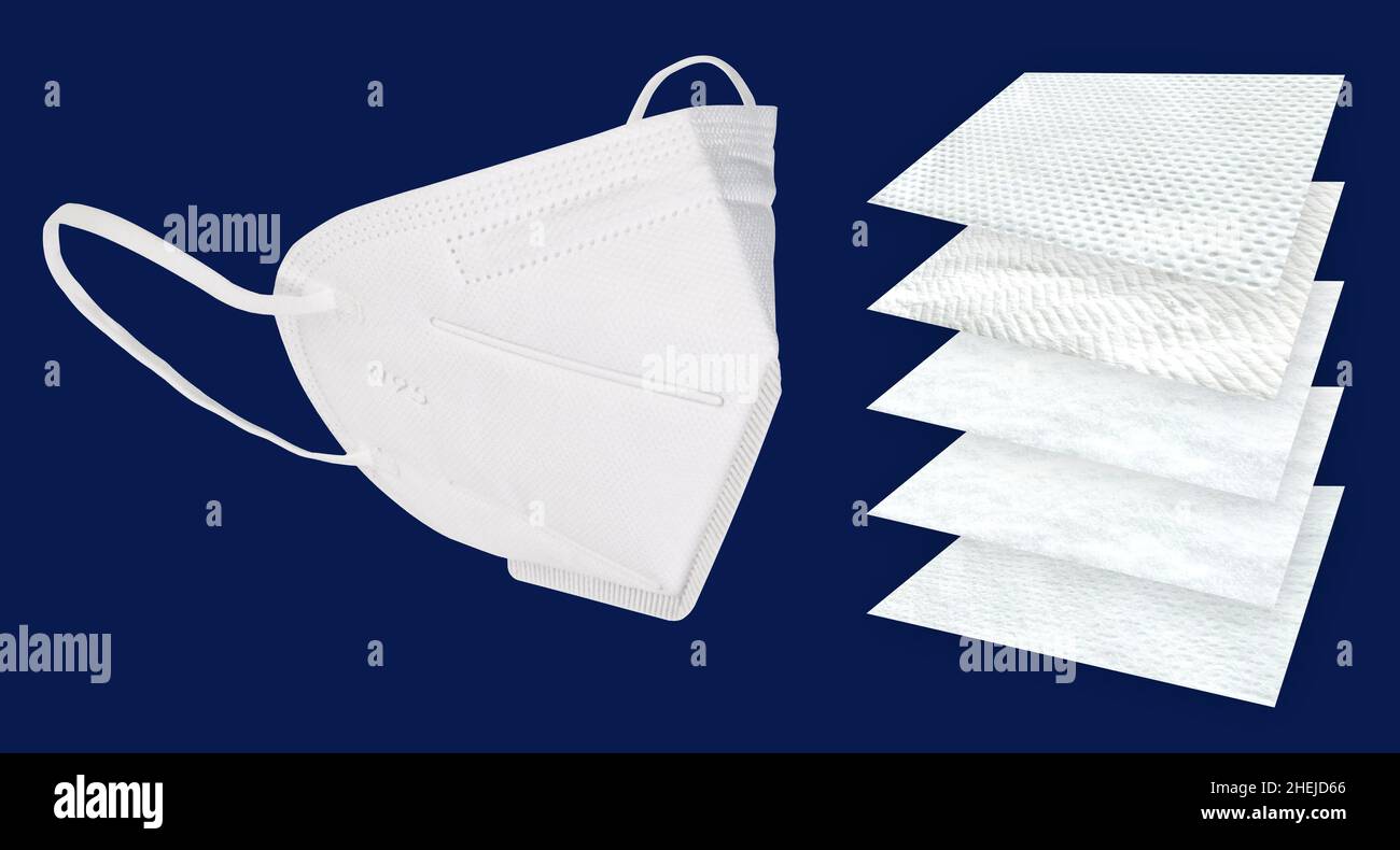 White five layer respirator mask N95 Stock Photo - Alamy
