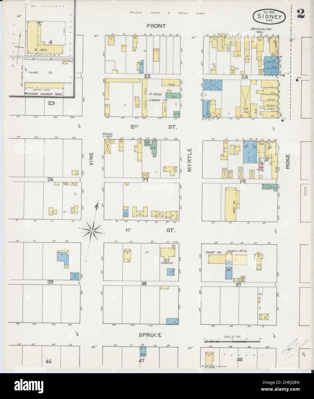 Sidney nebraska map hi-res stock photography and images - Alamy