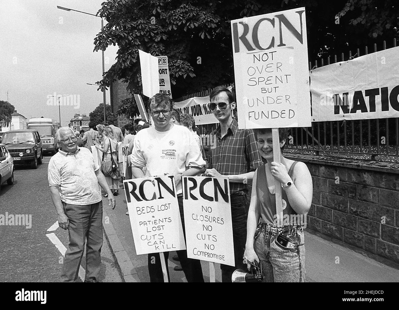 NHS demo, Derby UK June 1988 Stock Photo - Alamy