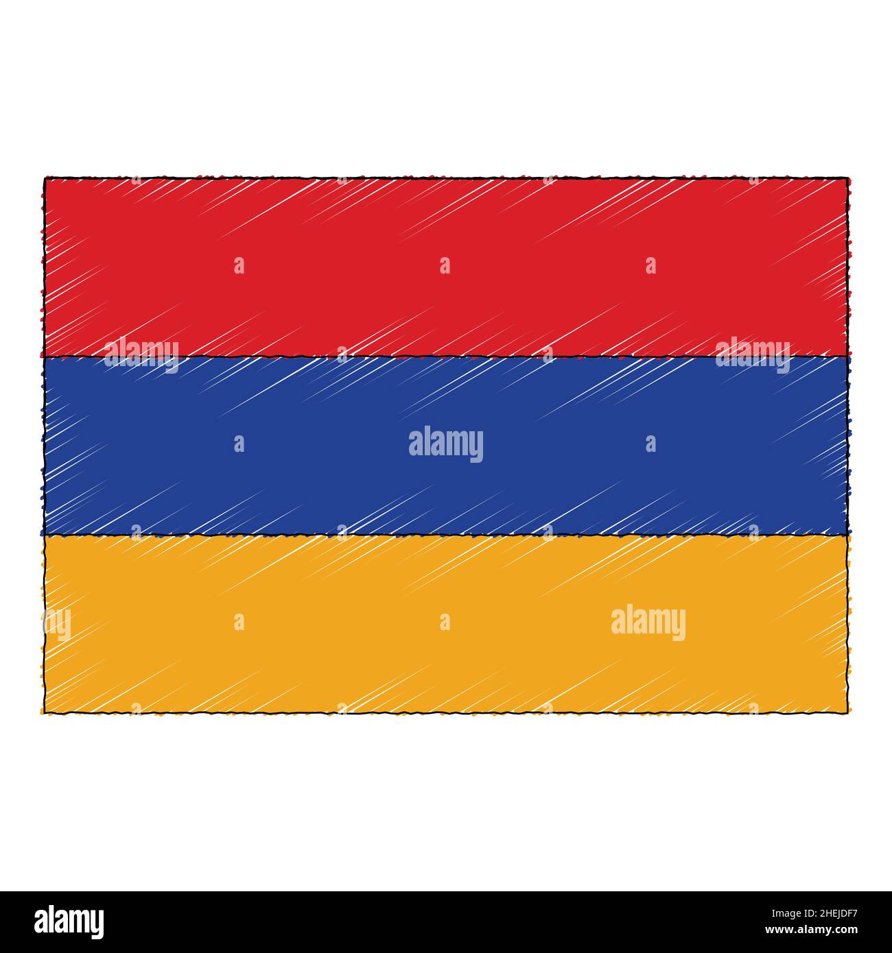 Hand drawn sketch flag of Armenia. doodle style vector icon Stock ...