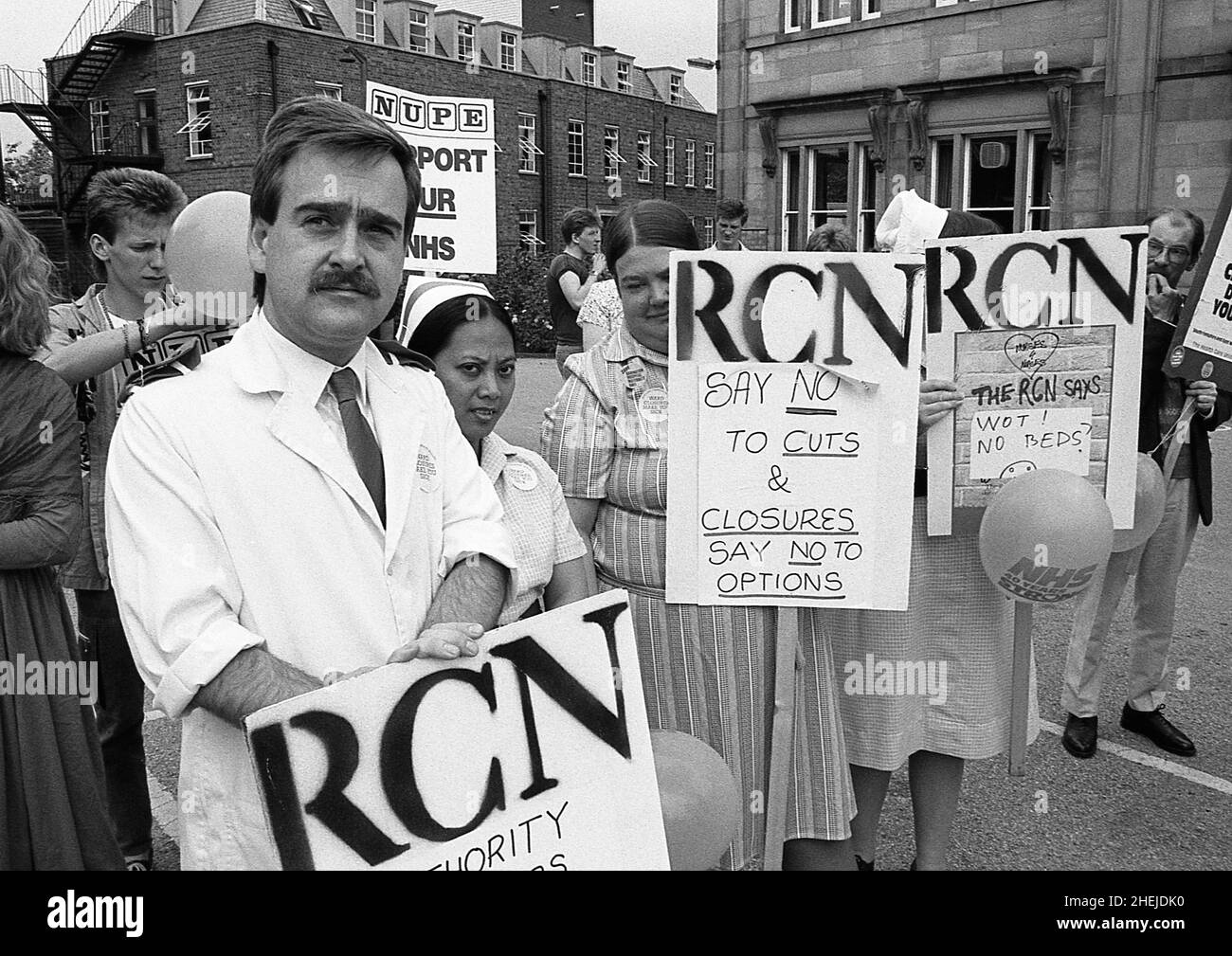 NHS demo, Derby UK June 1988 Stock Photo - Alamy