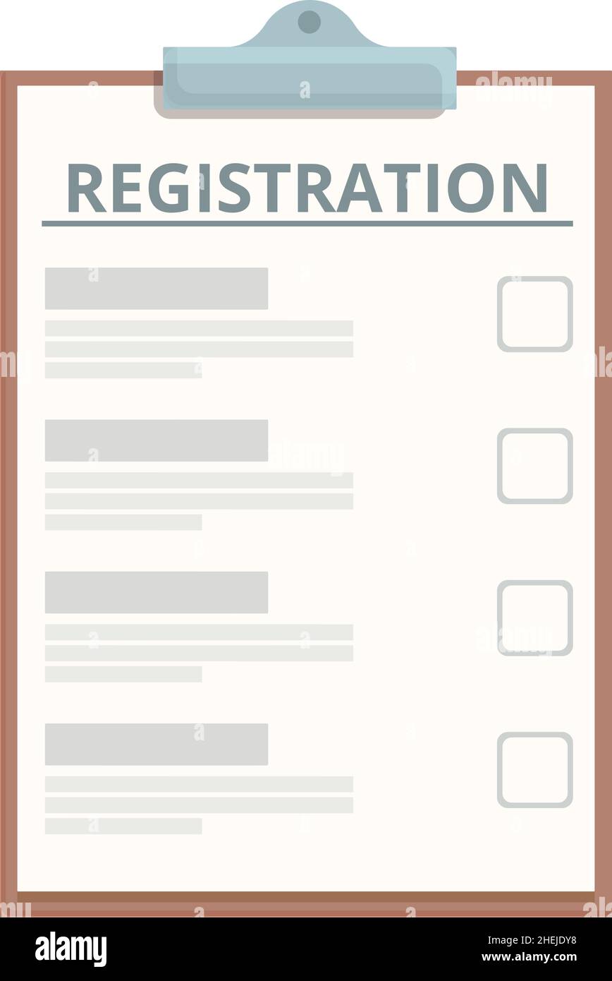 Clipboard register icon cartoon vector. User form. People registration ...