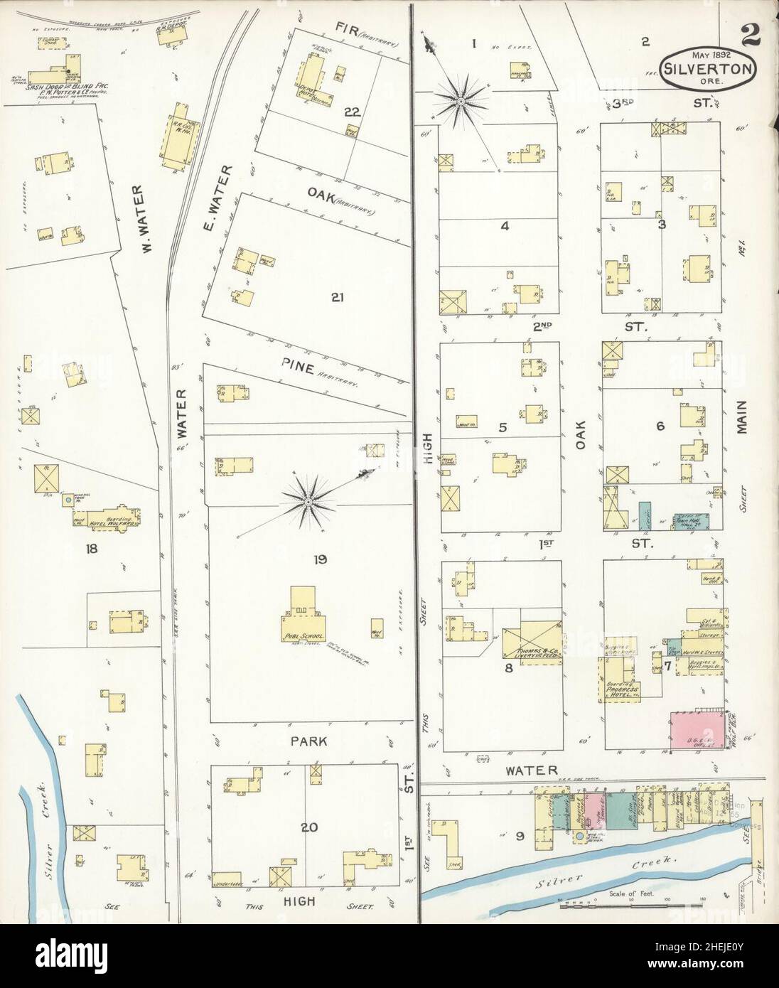 Silverton oregon map hi-res stock photography and images - Alamy