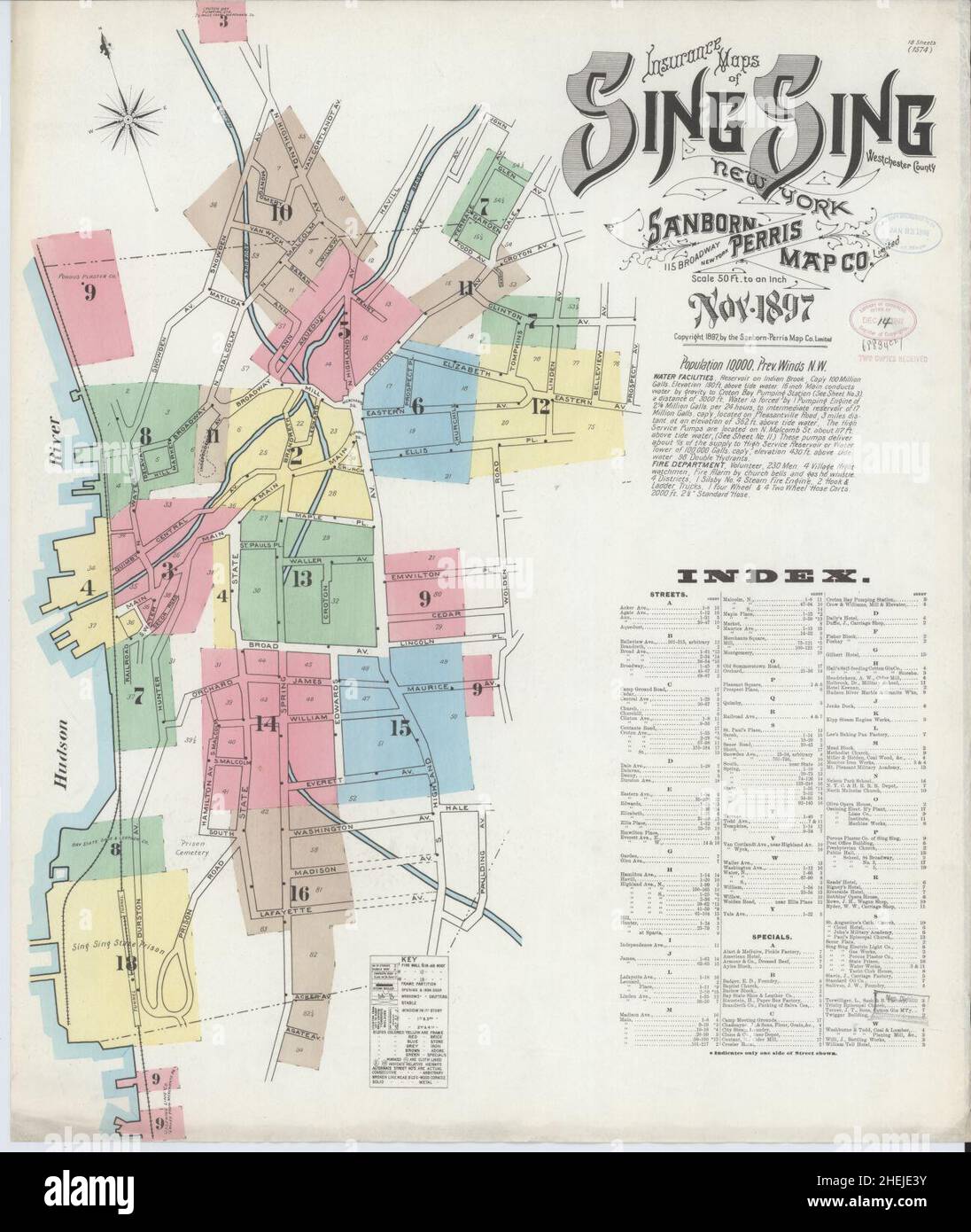 Sanborn Fire Insurance Map from Sing Sing, Westchester County, New York ...