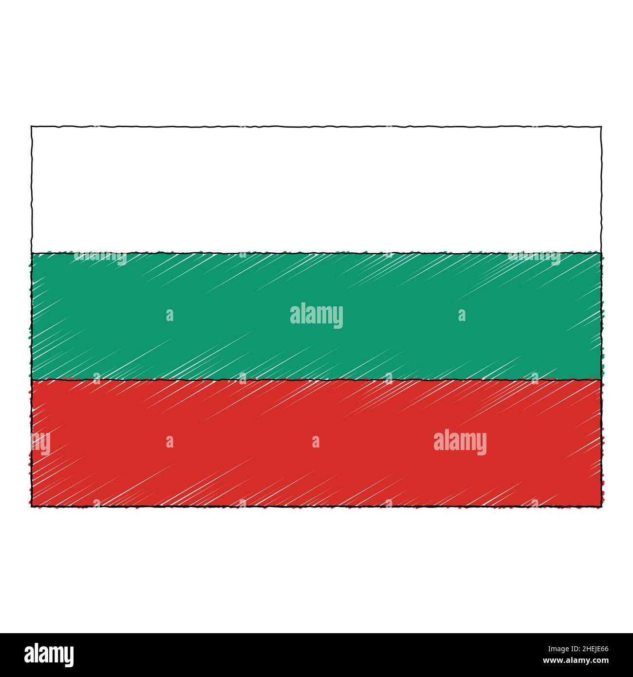 Hand drawn sketch flag of Bulgaria. doodle style vector icon Stock ...