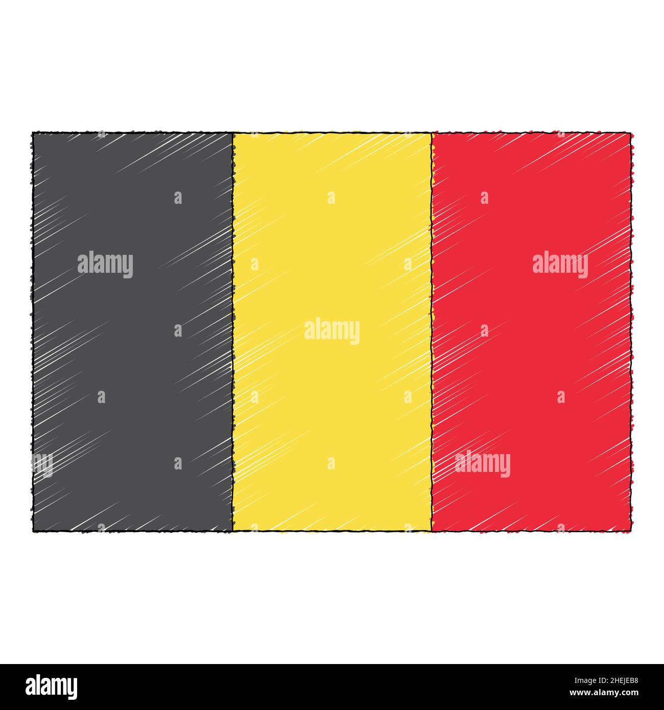 Hand drawn sketch flag of Belgium. doodle style vector icon Stock ...