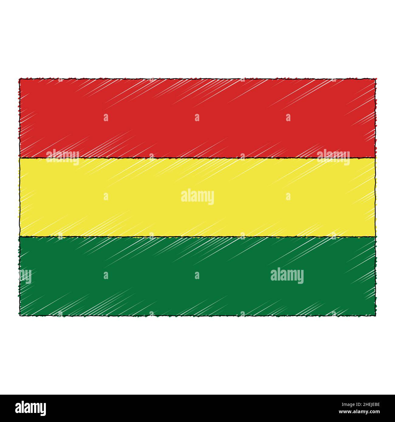 Hand drawn sketch flag of Bolivia. doodle style vector icon Stock ...