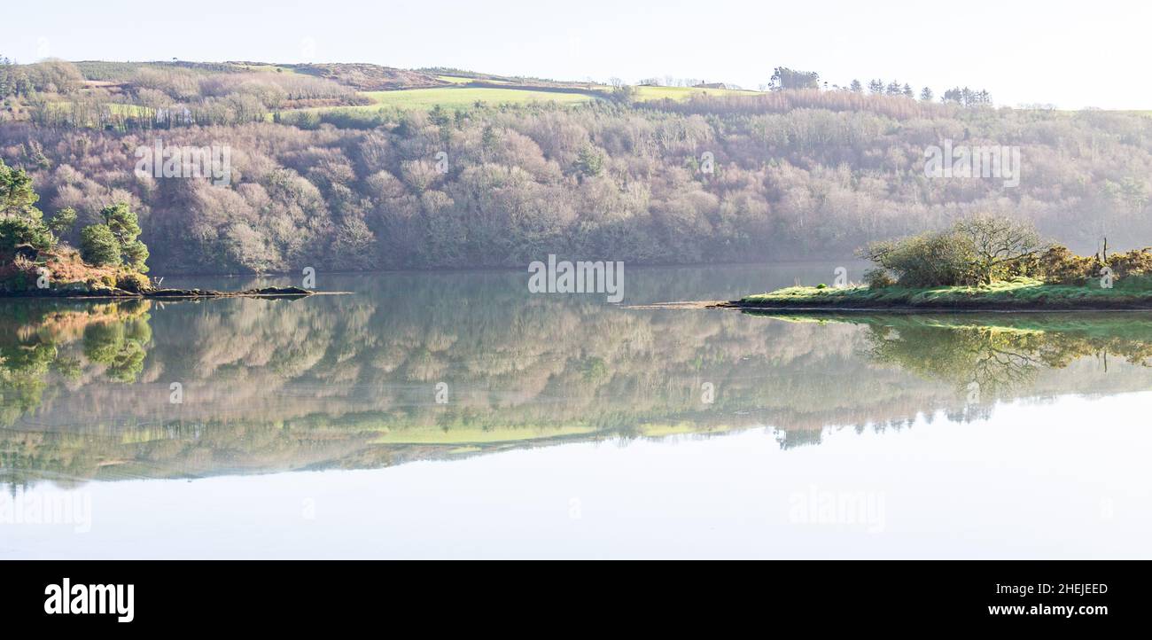 Castlehaven, West Cork Ireland High tide on flat calm day reflecting ...