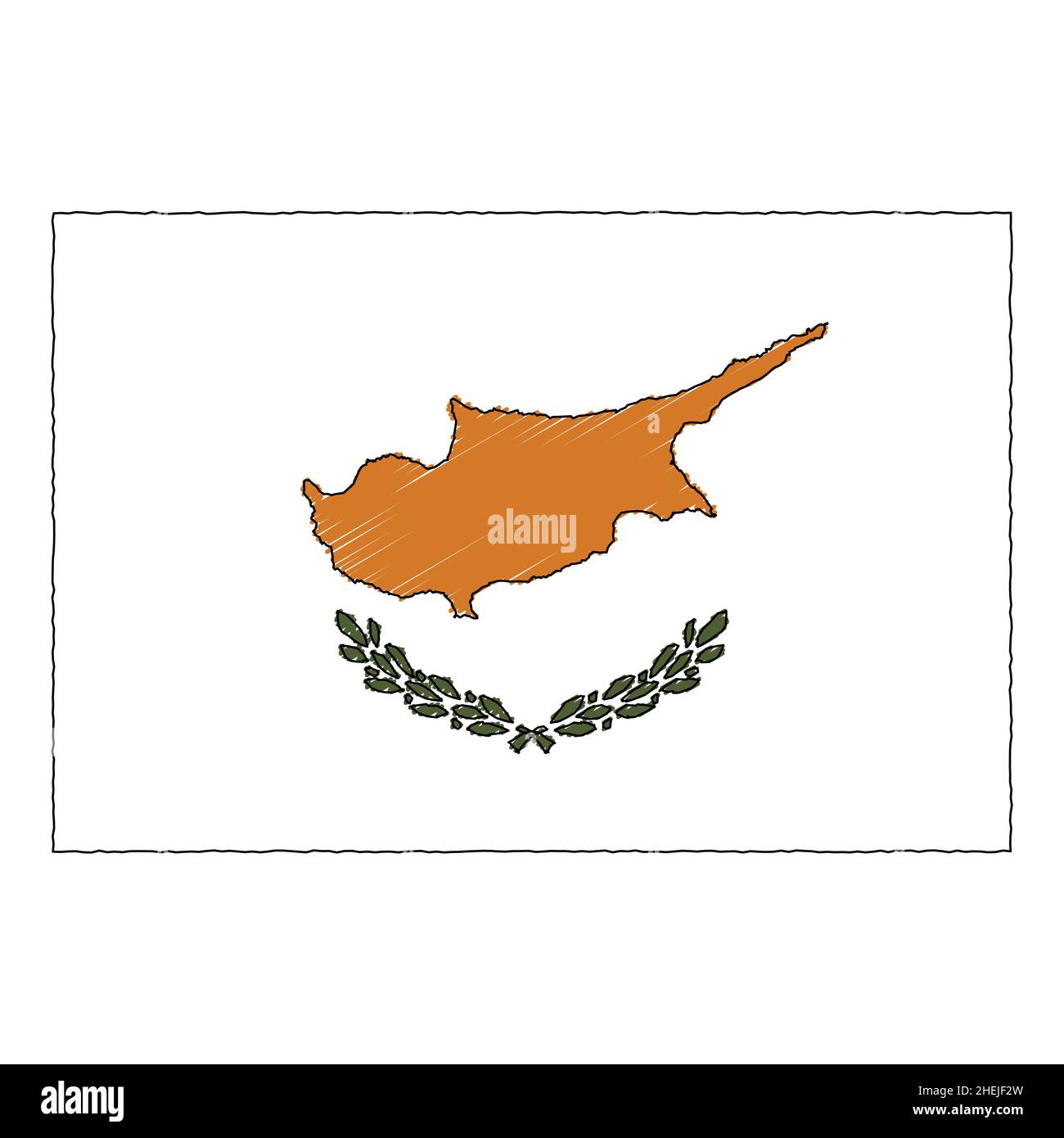 Hand drawn sketch flag of Cyprus. doodle style vector icon Stock Vector ...