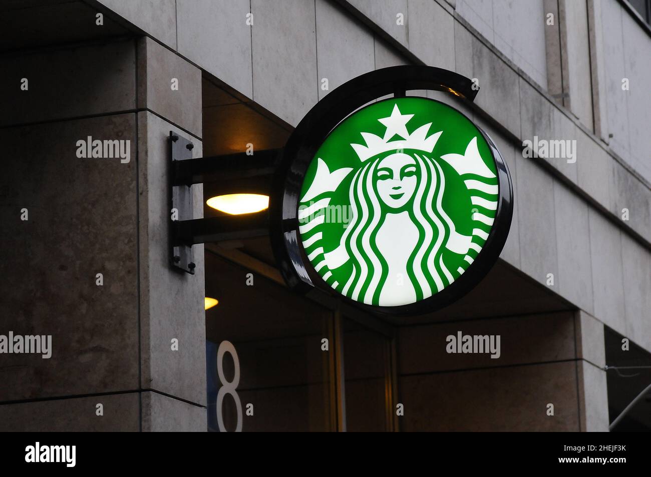 Copenhagen/Denmark./11 Januaryr 2022/ Seattle chain starbucks coffee ...