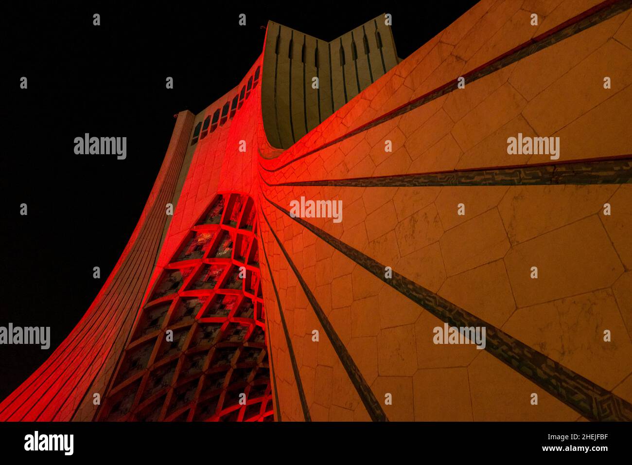 Illuminated evening view of Azadi Tower (Freedom Tower) is a monument ...