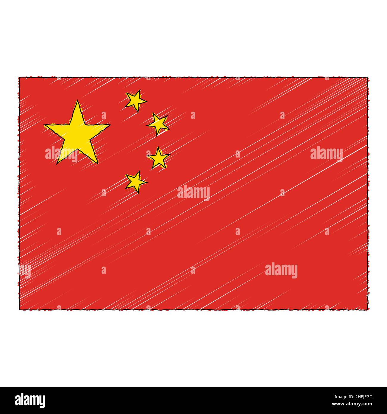 Chinese flag cartoon style hi-res stock photography and images - Alamy