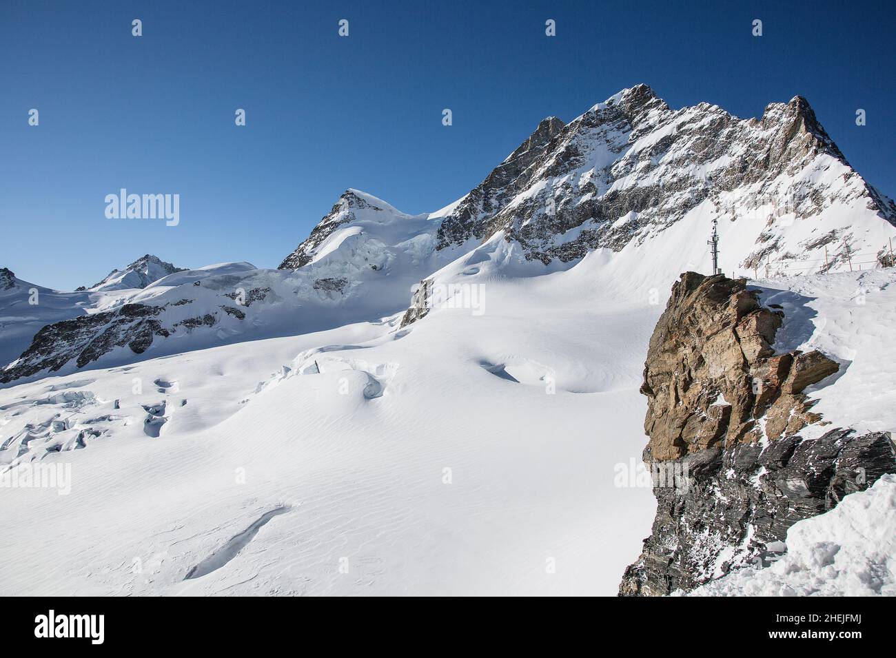 Jungfraujoch, Eiger, snow, Alps, Switzerland, mountains, Europe Stock ...