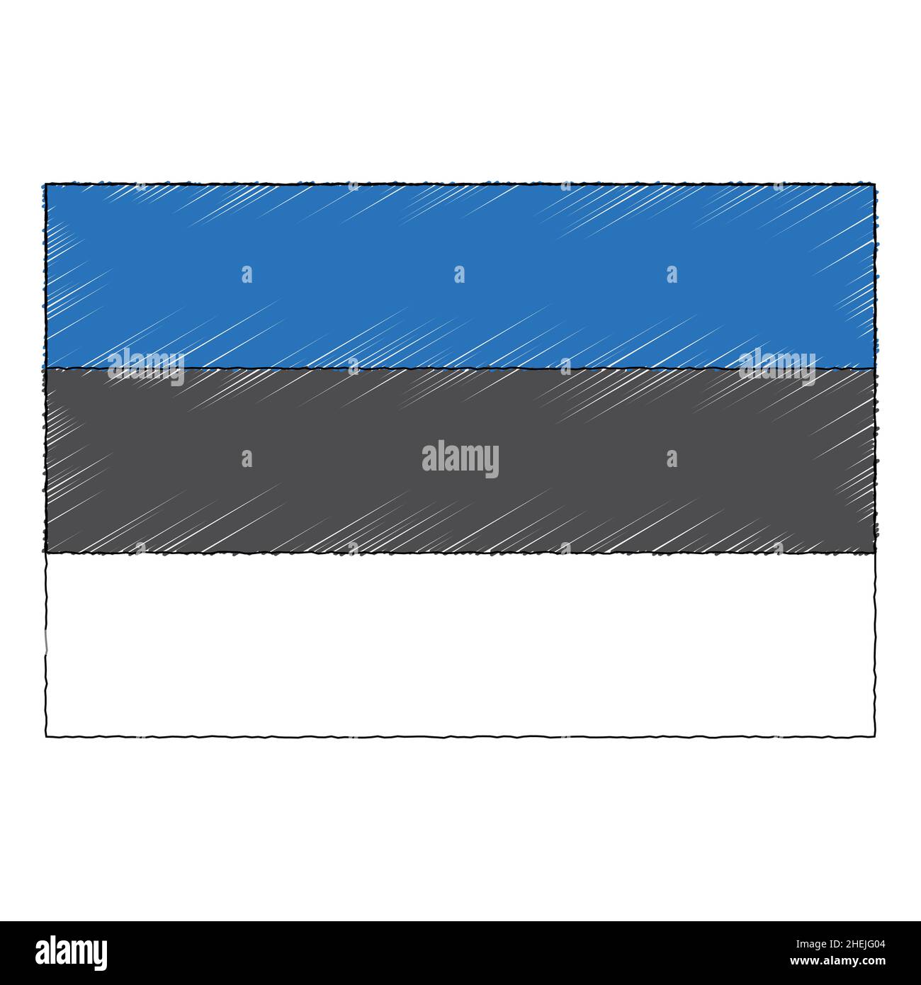 Hand drawn sketch flag of Estonia. doodle style vector icon Stock ...
