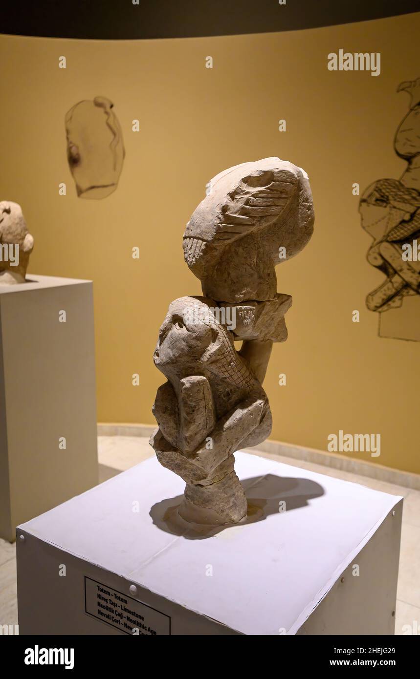 Sanliurfa, Turkey. Interior and artefacts of the archaeological museum ...