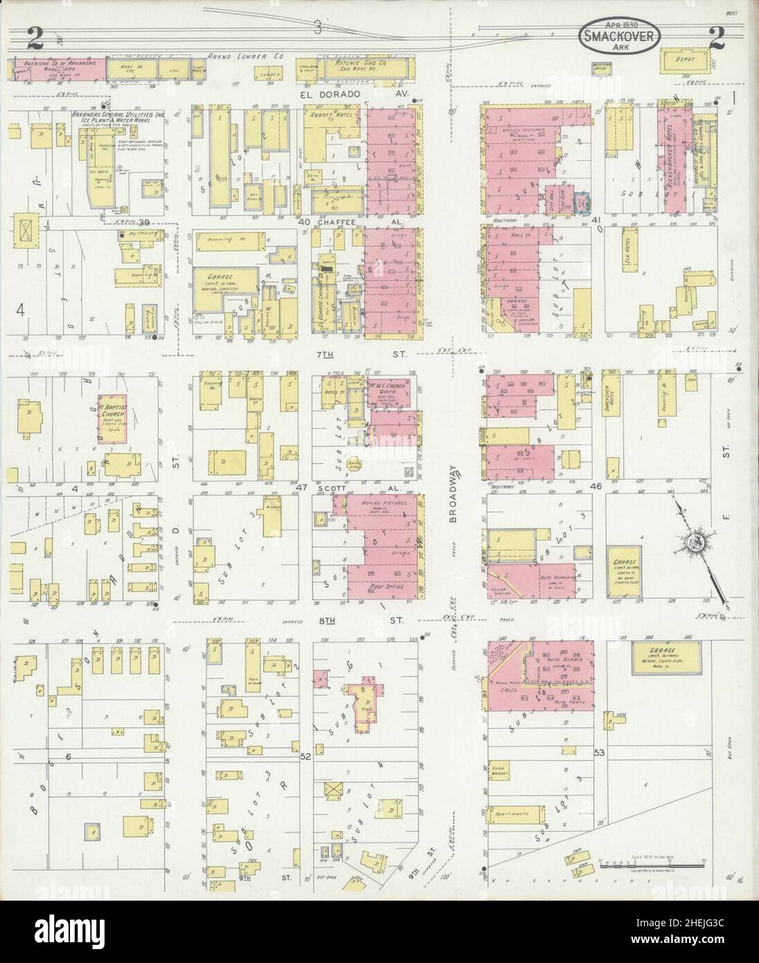 Sanborn Fire Insurance Map from Smackover, Union County, Arkansas Stock ...