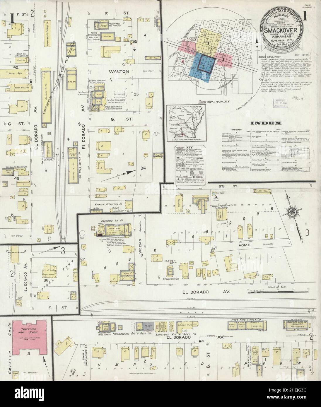 Sanborn Fire Insurance Map from Smackover, Union County, Arkansas Stock ...