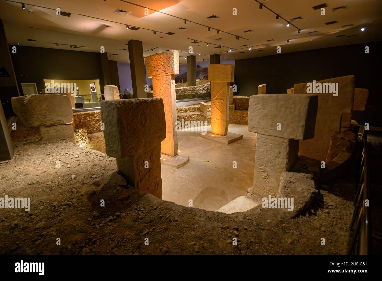 Sanliurfa, Turkey. Interior and artefacts of the archaeological museum ...