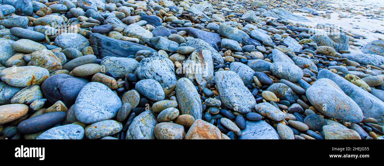 Horizontal a tropical pebble beach in summer, abstract layers, pattern ...