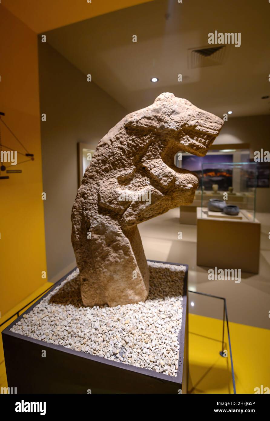 Sanliurfa, Turkey. Interior and artefacts of the archaeological museum ...