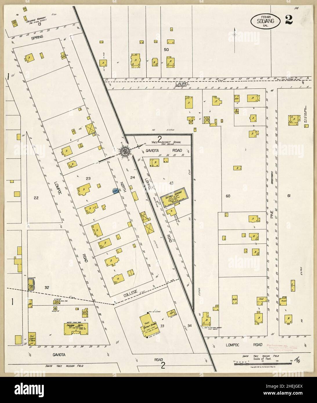 Sanborn Fire Insurance Map from Solvang, Santa Barbara County ...