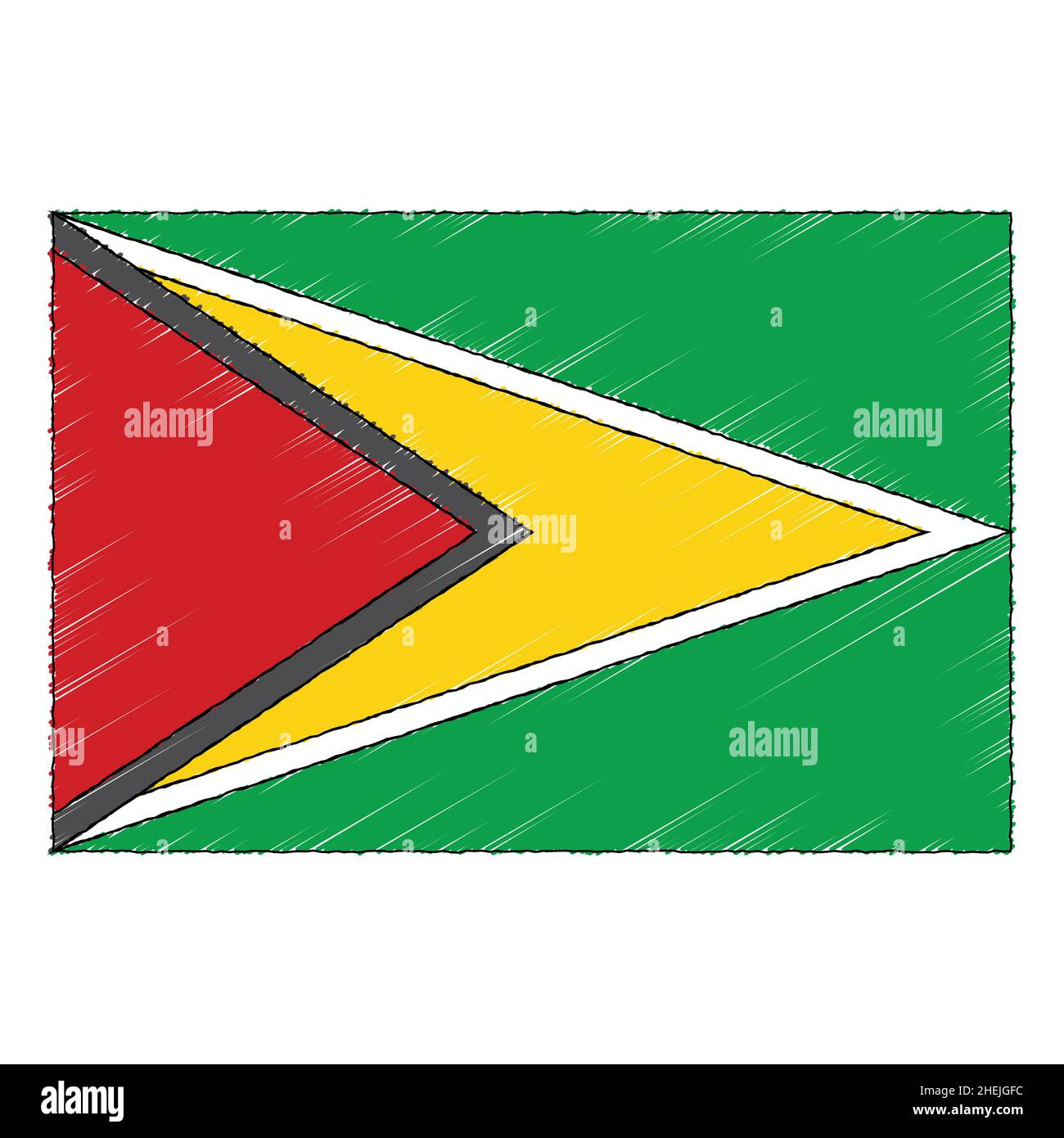 Hand drawn sketch flag of Guyana. doodle style vector icon Stock Vector Image & Art - Alamy