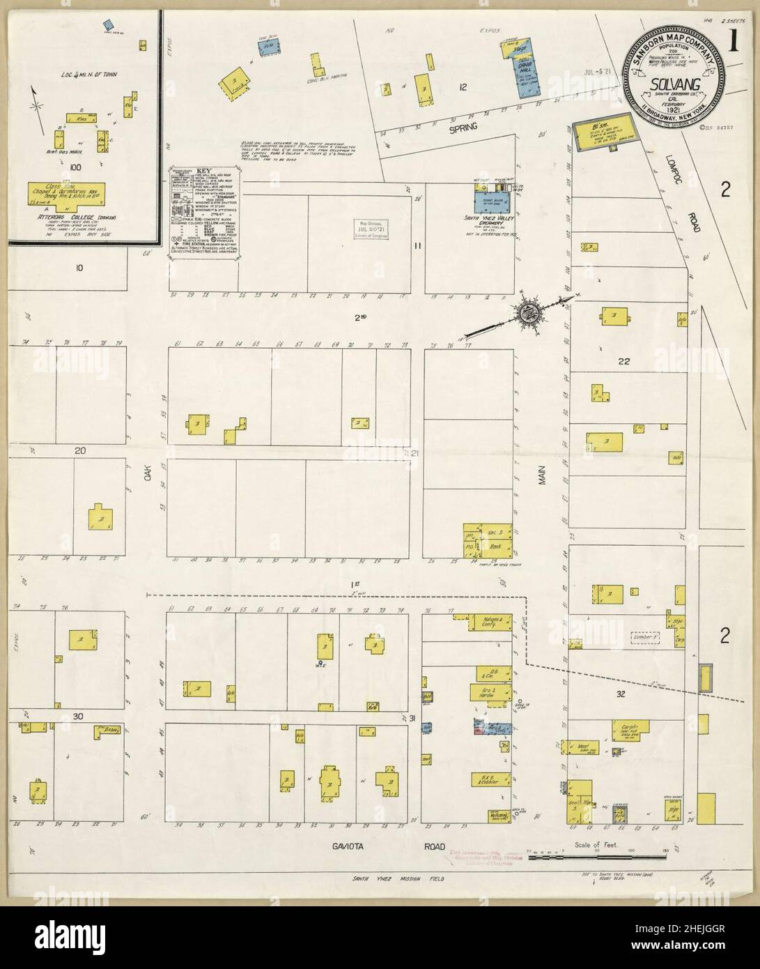 Sanborn Fire Insurance Map from Solvang, Santa Barbara County ...