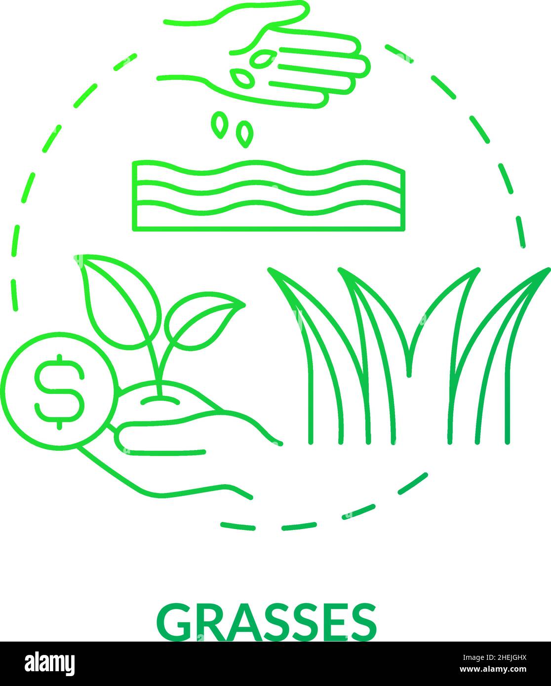 Grasses green gradient concept icon Stock Vector Image & Art - Alamy