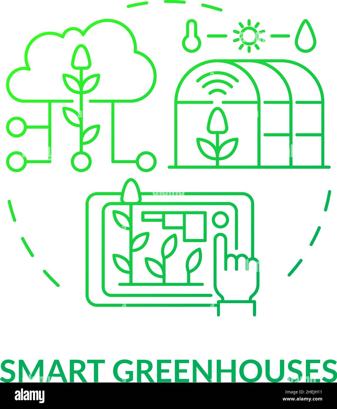 Smart greenhouses green gradient concept icon Stock Vector Image & Art ...