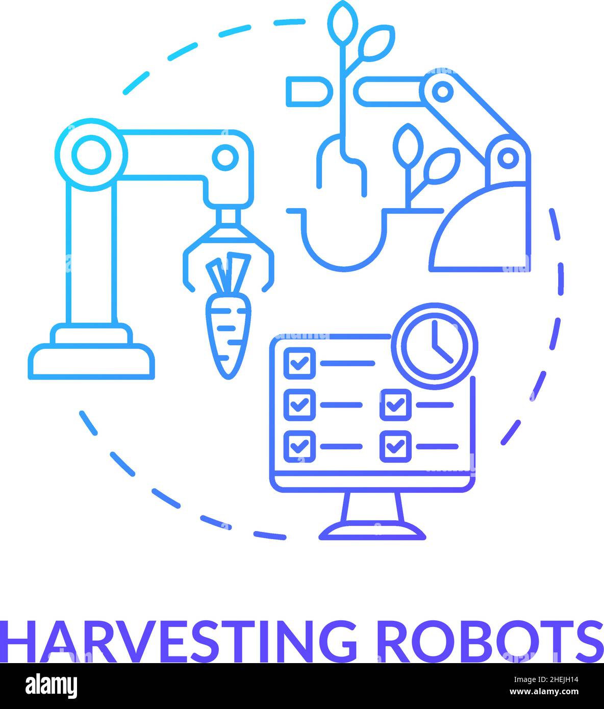 Harvesting robots blue gradient concept icon Stock Vector Image & Art ...