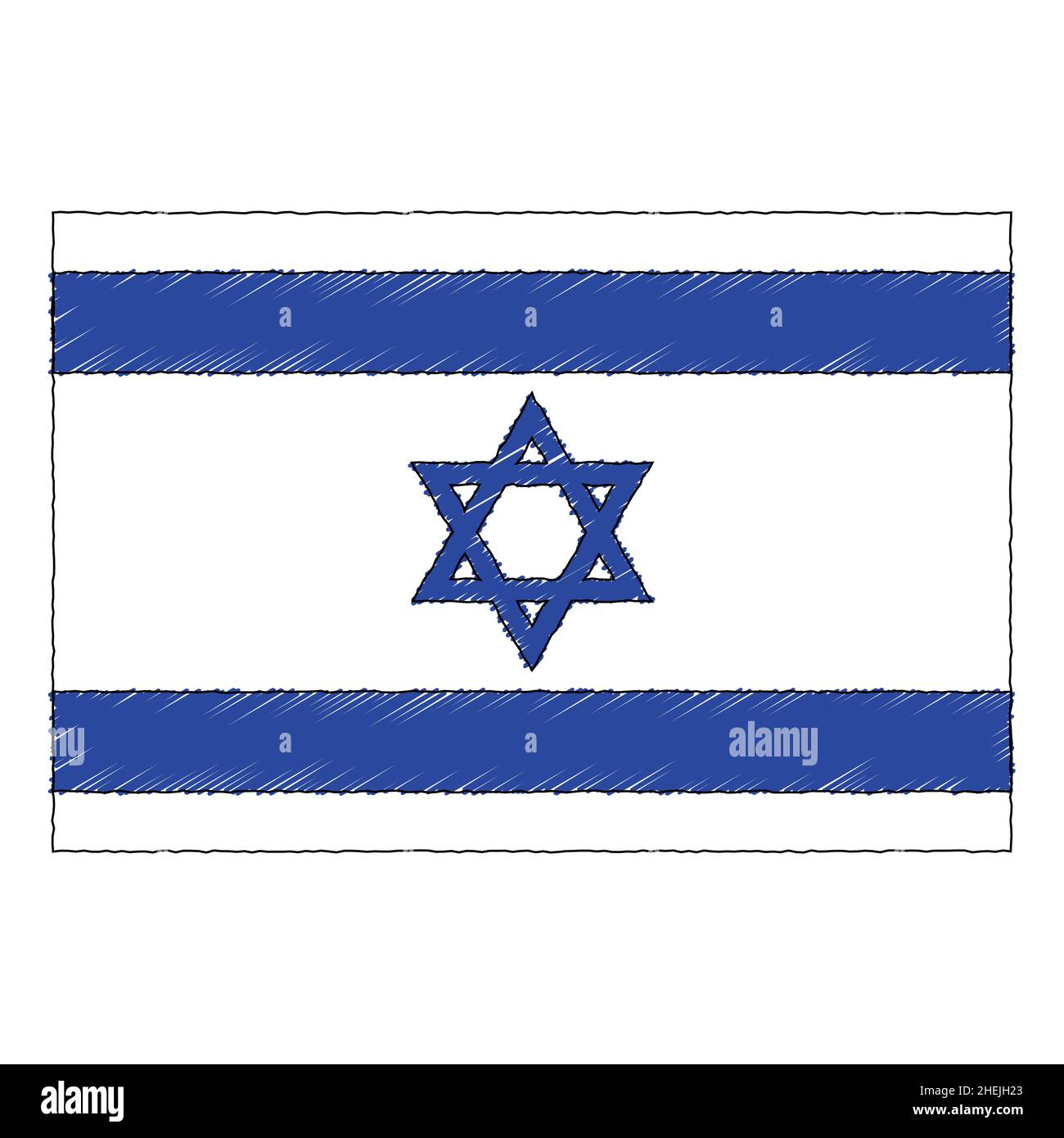 Hand drawn sketch flag of Israel. Doodle style vector icon Stock Vector ...