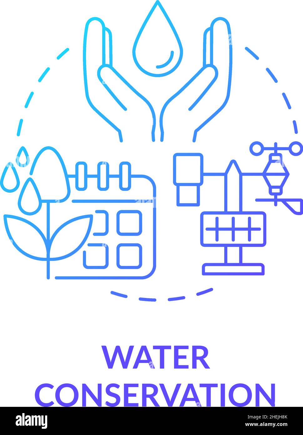 Water conservation blue gradient concept icon Stock Vector Image & Art ...