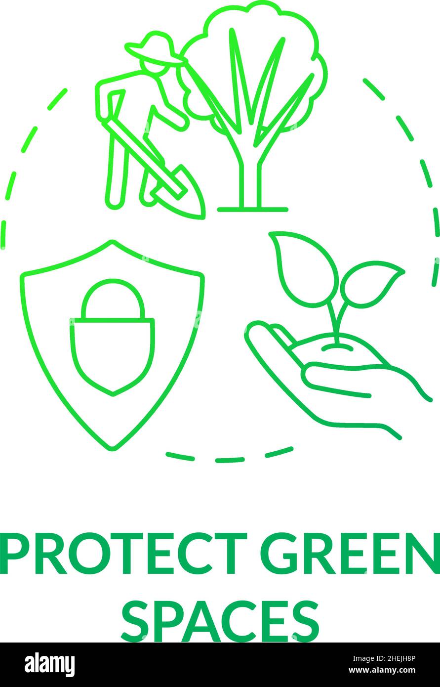 Protect green gradient spaces green gradient concept icon Stock Vector ...