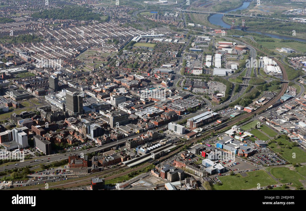 aerial view of Middlesbrough in the North East of England Stock Photo ...
