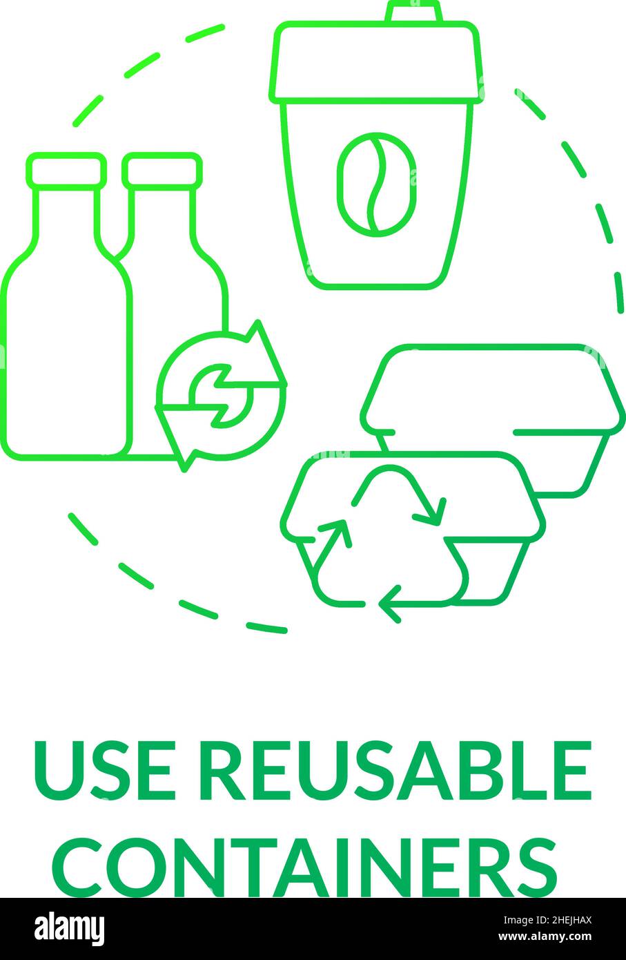 Use reusable containers green gradient concept icon Stock Vector Image ...