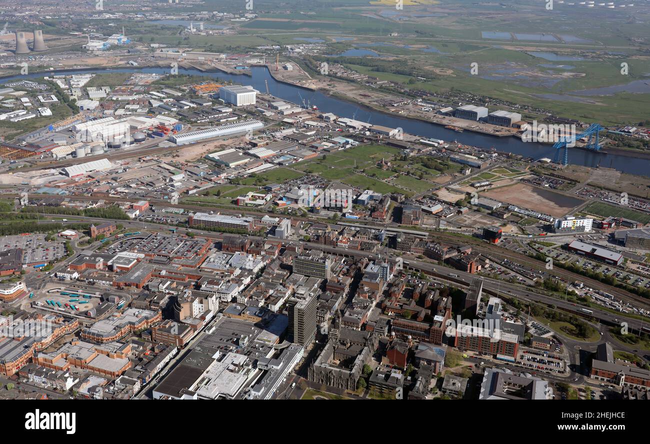 aerial view of Middlesbrough in the North East of England Stock Photo ...