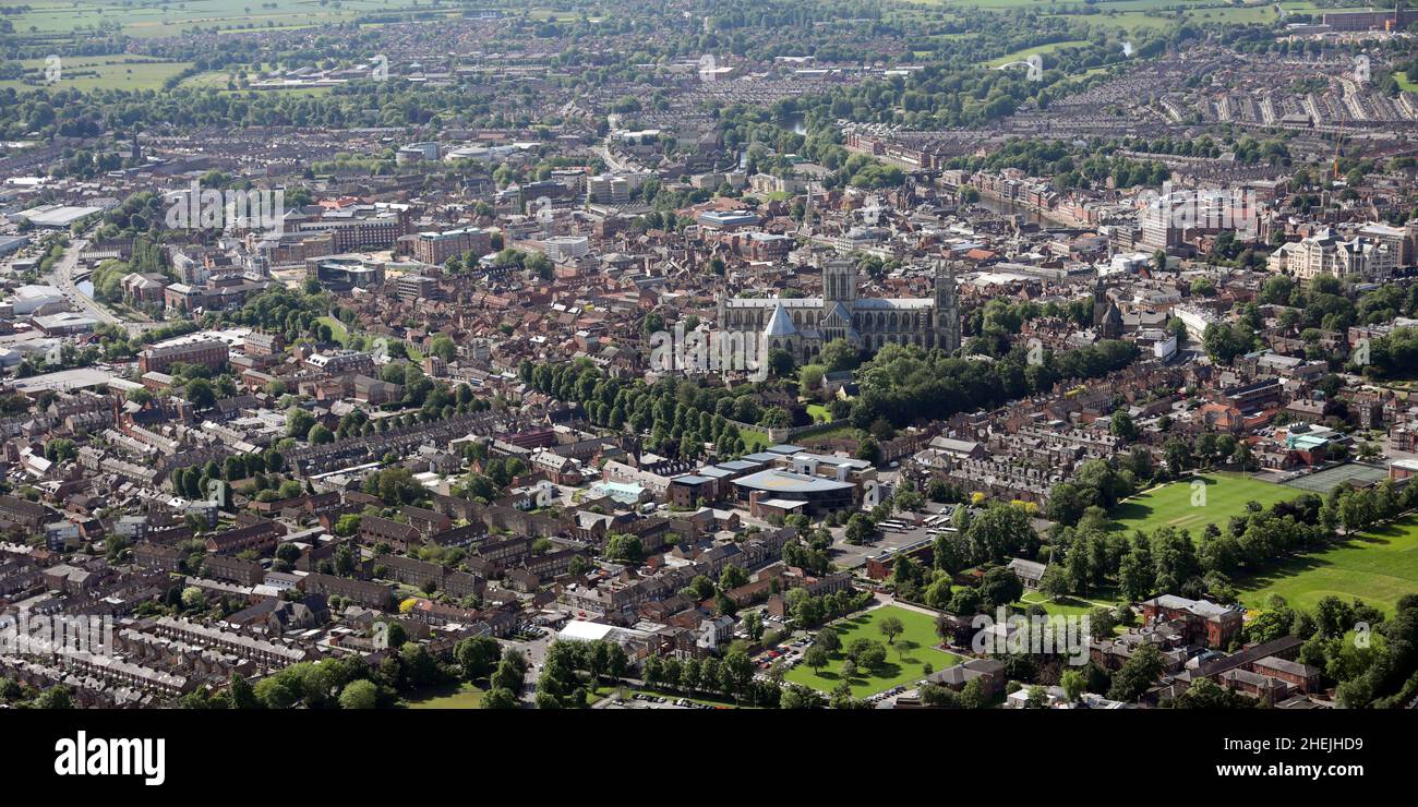 aerial view of York city centre skyline Stock Photo - Alamy