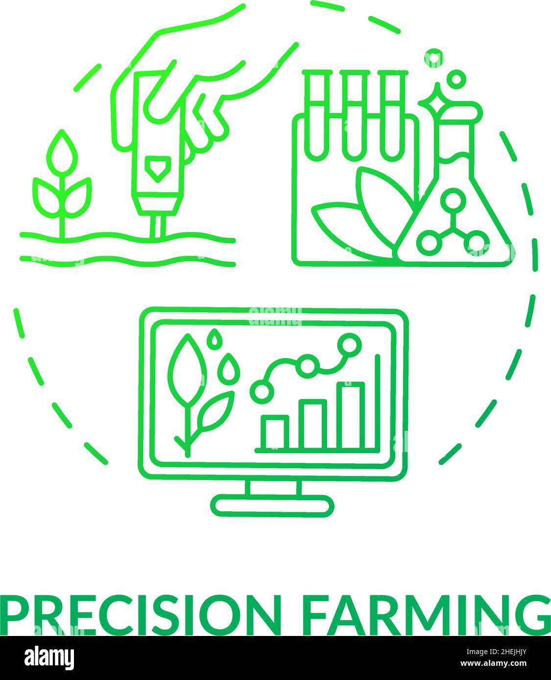 Precision farming green gradient concept icon Stock Vector Image & Art ...