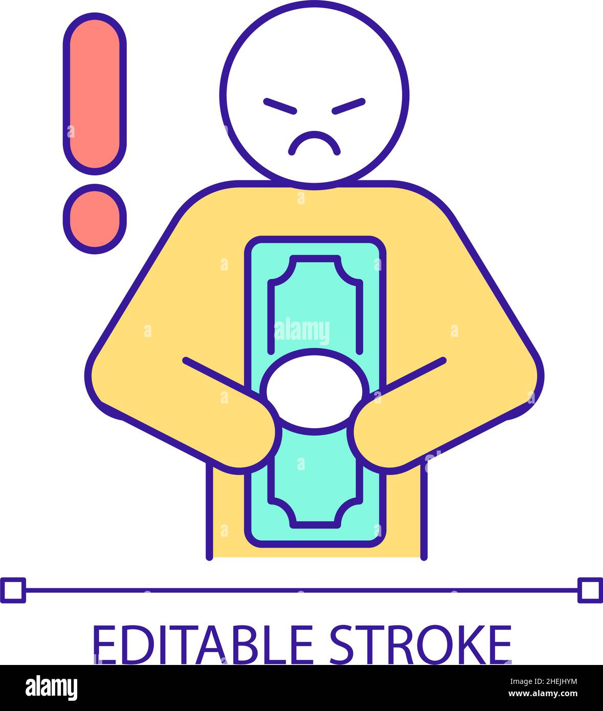 Defaulter alert RGB color icon Stock Vector Image & Art - Alamy