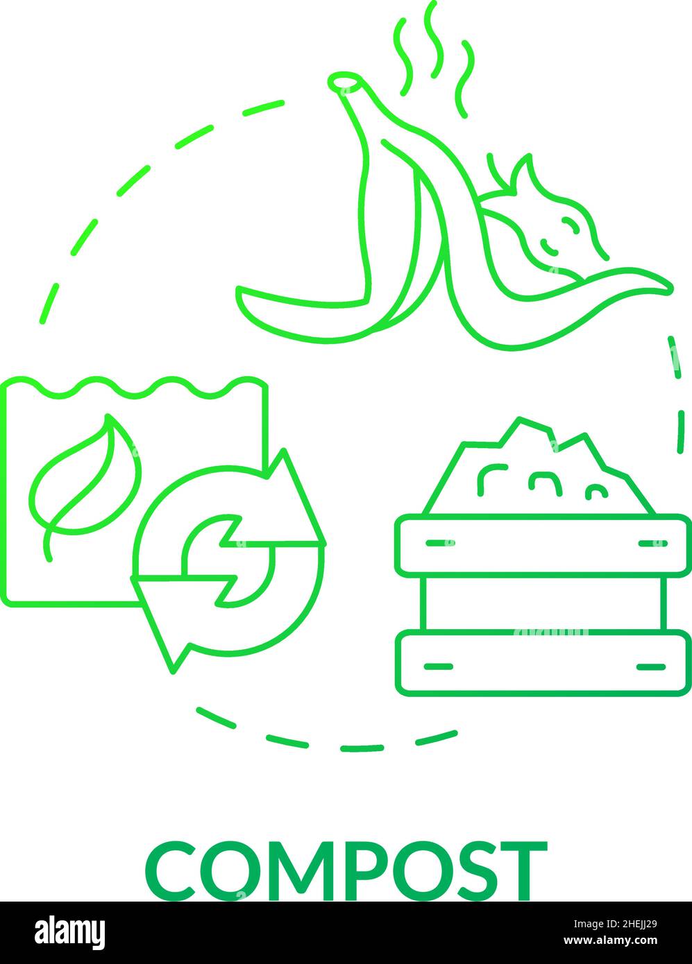 Compost green gradient concept icon Stock Vector Image & Art - Alamy