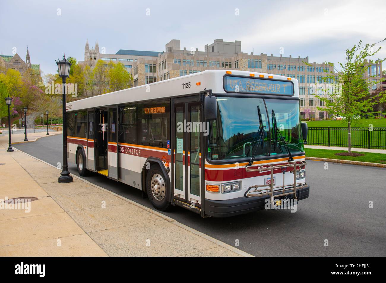 Shuttle Bus in Boston College main campus in Chestnut Hill, city of ...