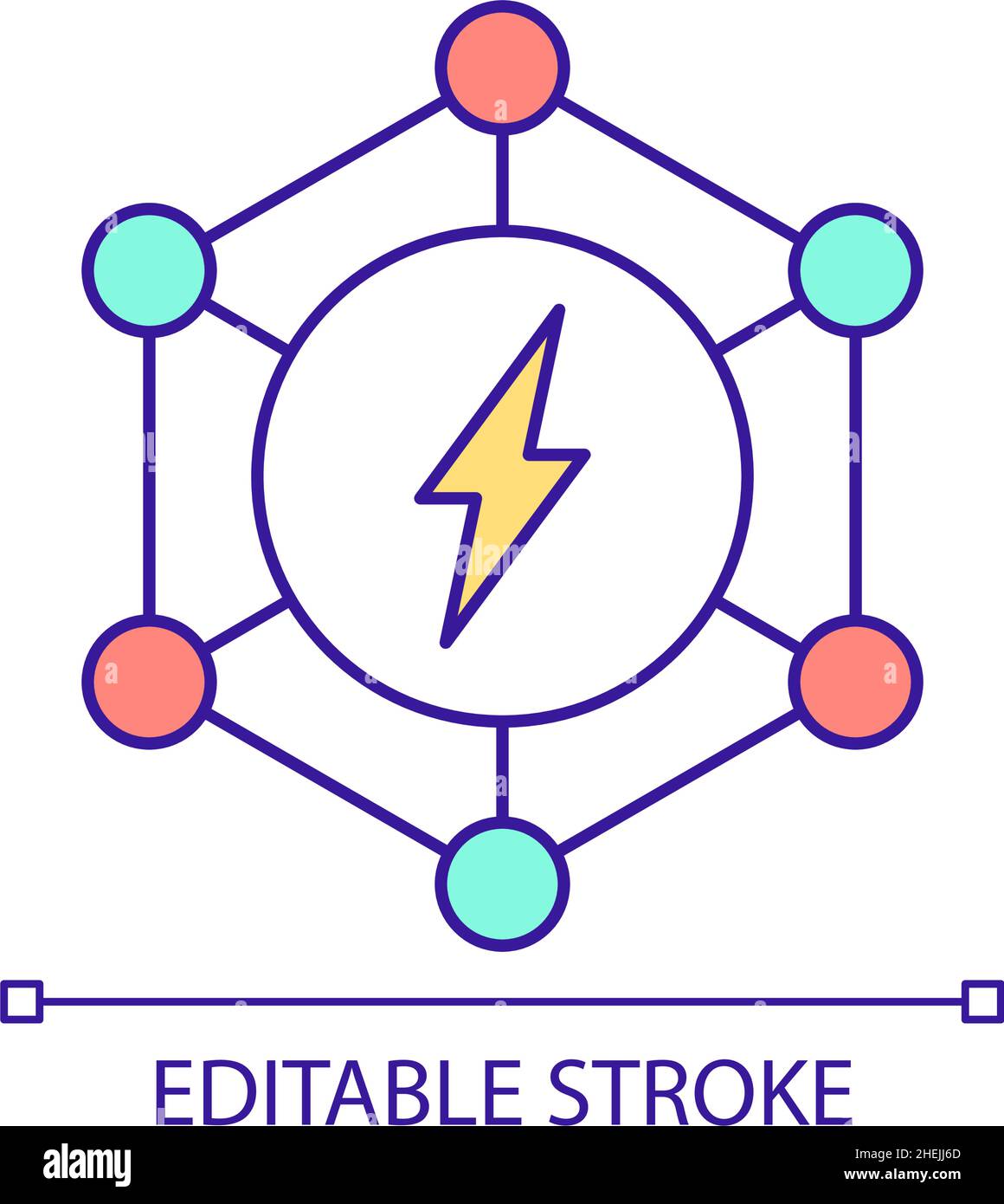 Electric power distribution system RGB color icon Stock Vector Image ...
