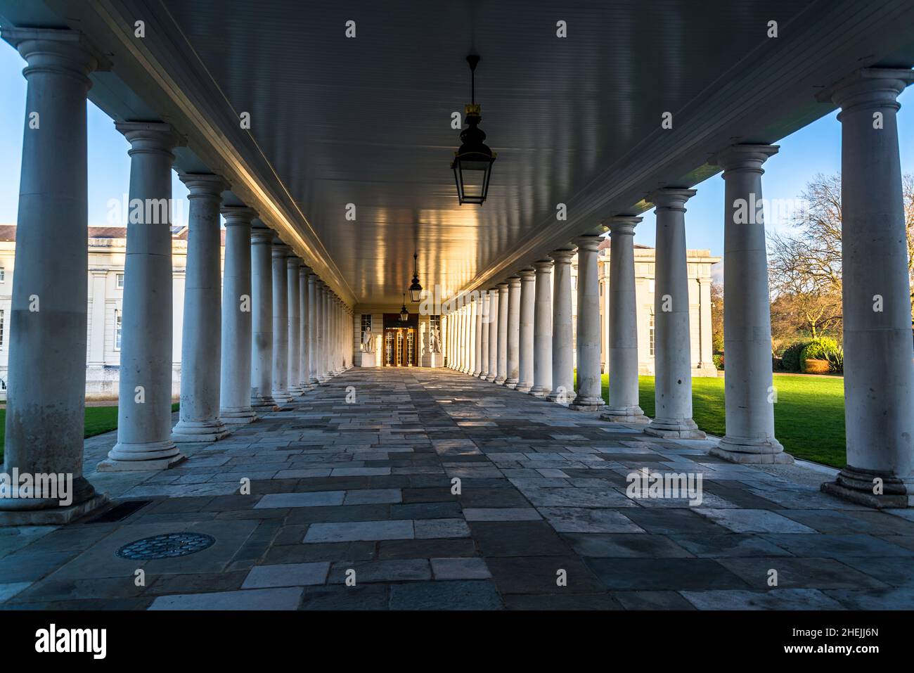 Colonnade of The Queen's House that was added in 1807 to connect then ...