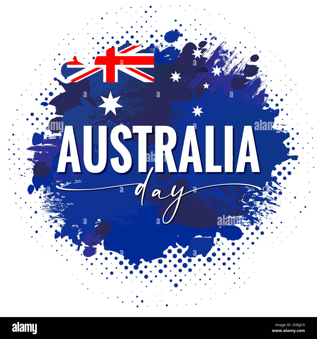 Australia day, brush and ink grunge flag background. Australian holiday ...