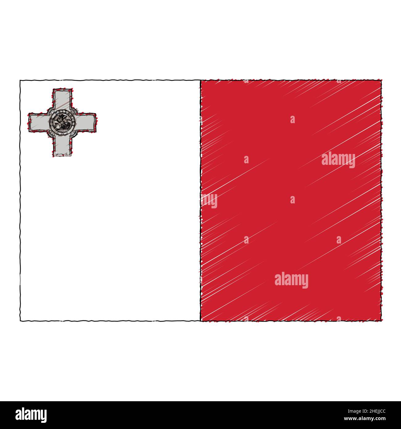 Hand drawn sketch flag of Malta. doodle style vector icon Stock Vector ...