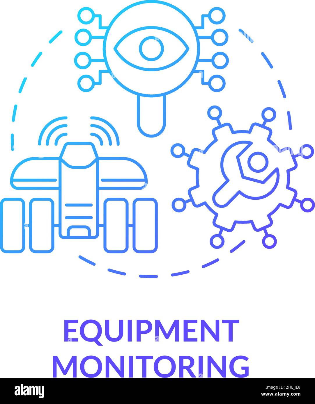 Equipment monitoring blue gradient concept icon Stock Vector Image ...