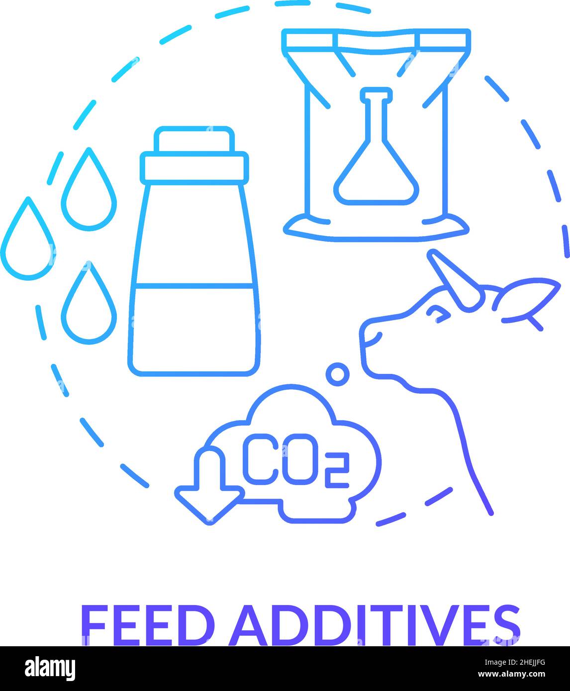 Feed additives blue gradient concept icon Stock Vector Image & Art - Alamy