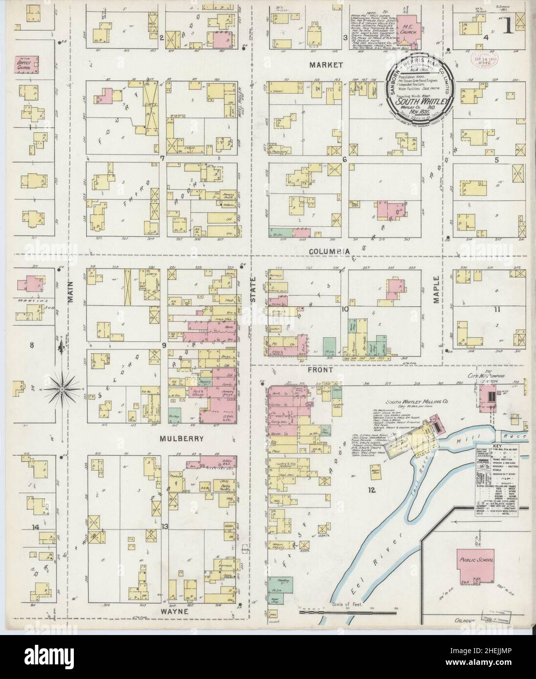 Whitley county map hi-res stock photography and images - Alamy