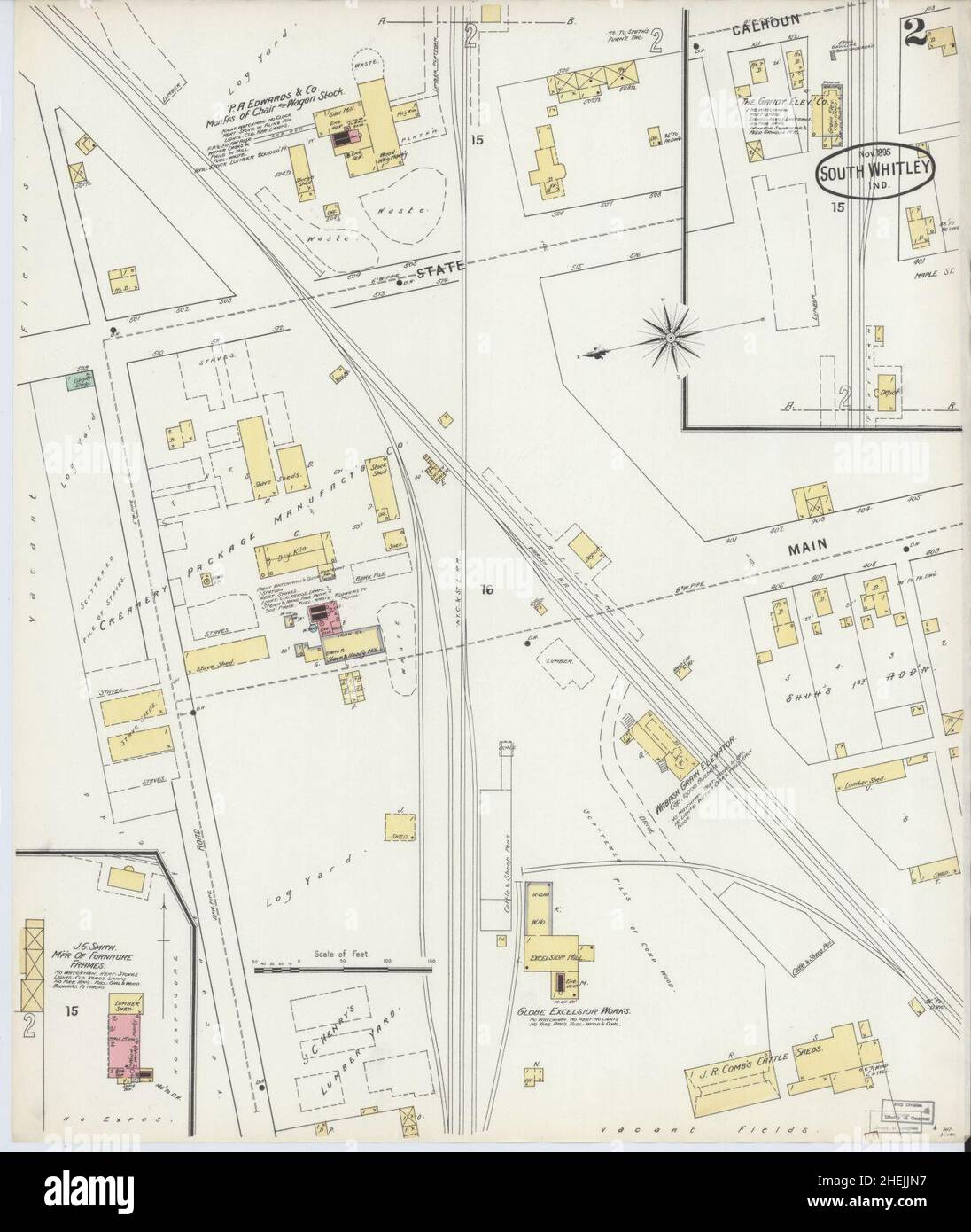 Whitley county map hi-res stock photography and images - Alamy